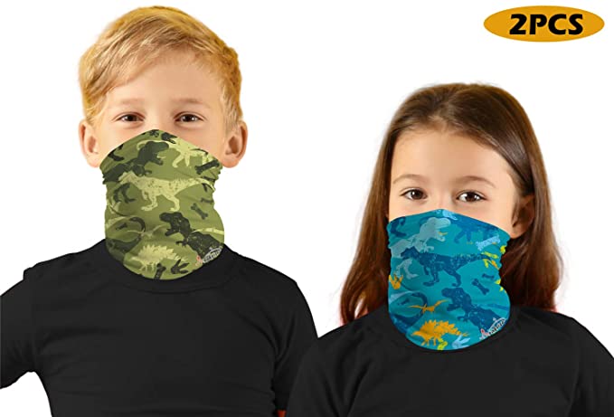 2 PCS Kids Sibling Bandanas Face Mask UV Protectio Neck Gaiter Headband ...